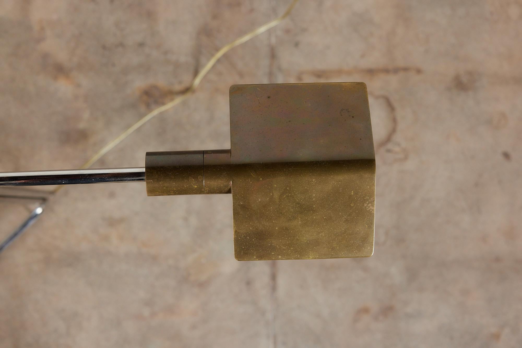 Cedric Hartman Brass and Stainless Steel Floor Lamp at 1stDibs