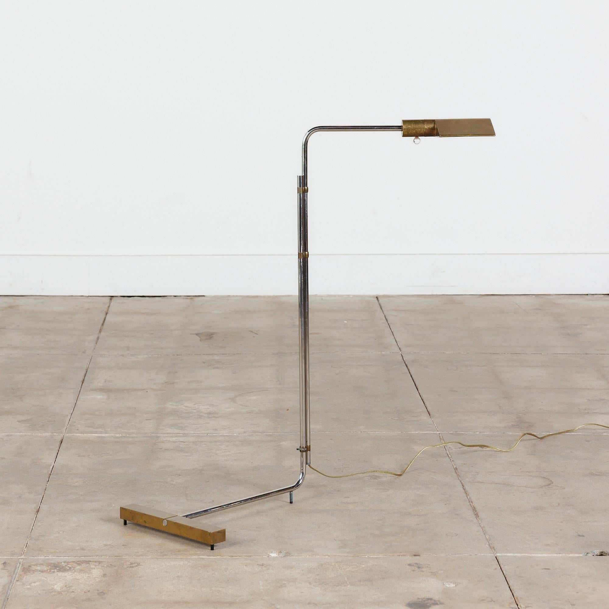 Cedric Hartman Brass and Stainless Steel Floor Lamp at 1stDibs