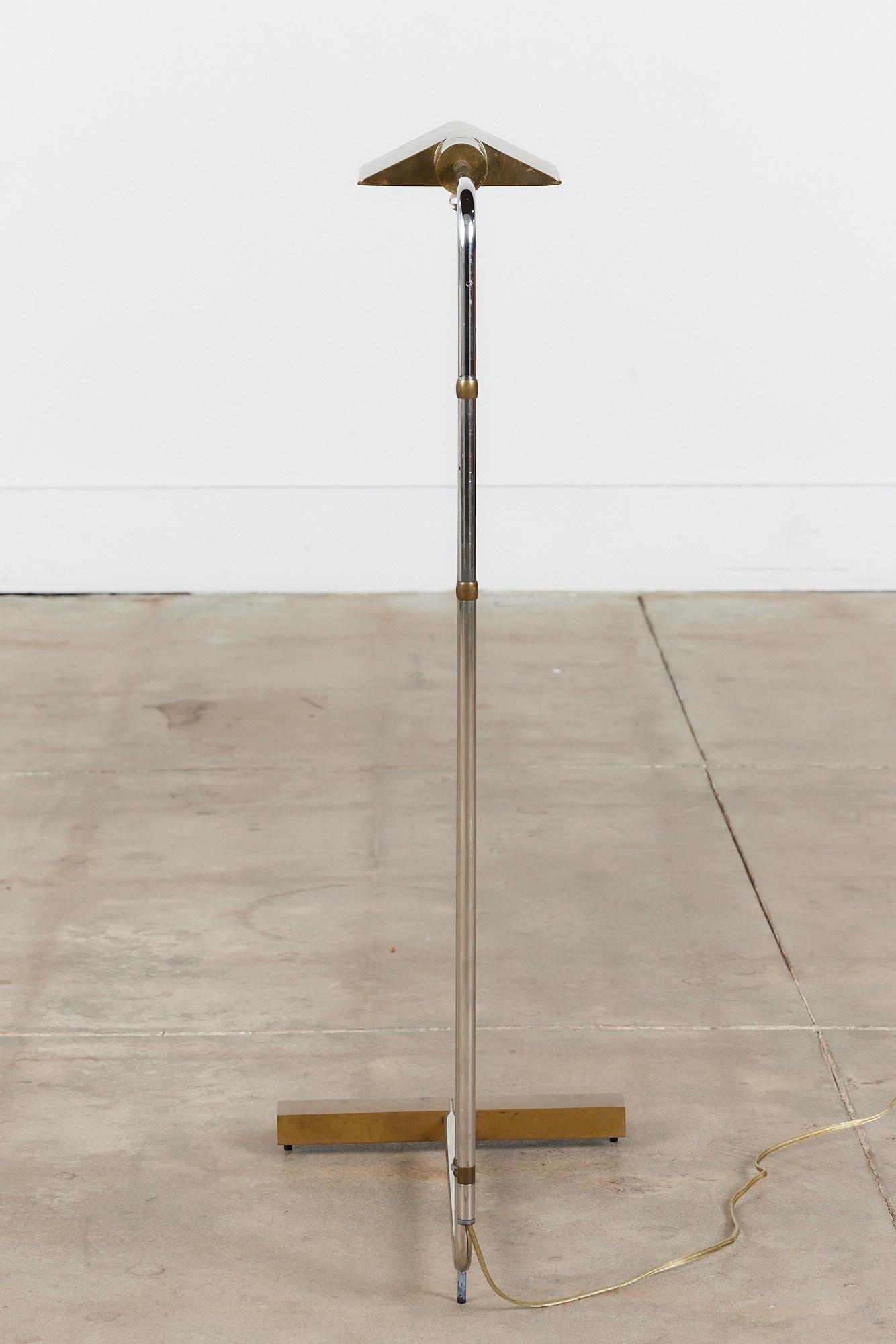 Cedric Hartman Brass and Stainless Steel Floor Lamp at 1stDibs