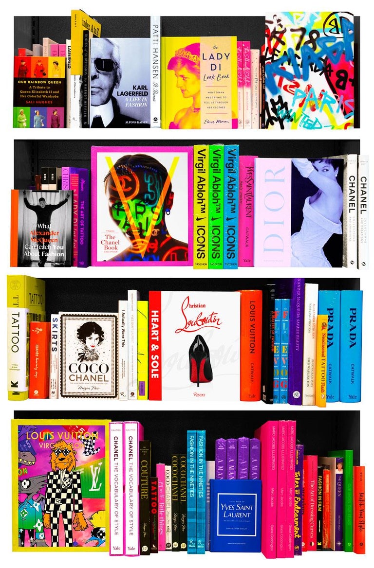 SQRA - Fashion Bookscape II (White) 73" x 48" For Sale at 1stDibs
