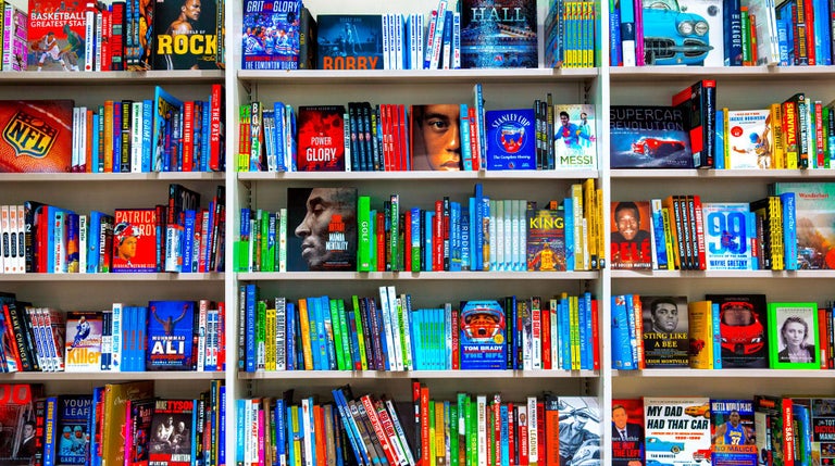 SQRA - Sports Bookscape I (White) 48" x 86" For Sale at 1stDibs