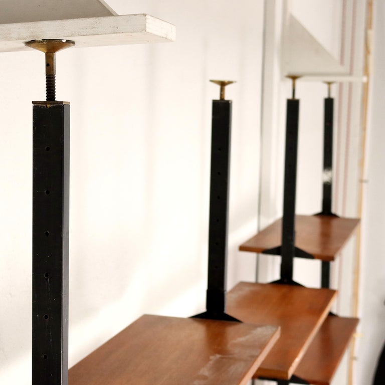 Ceiling Bookcase Teak Veneer, Italy, 1950s-1960s at 1stDibs