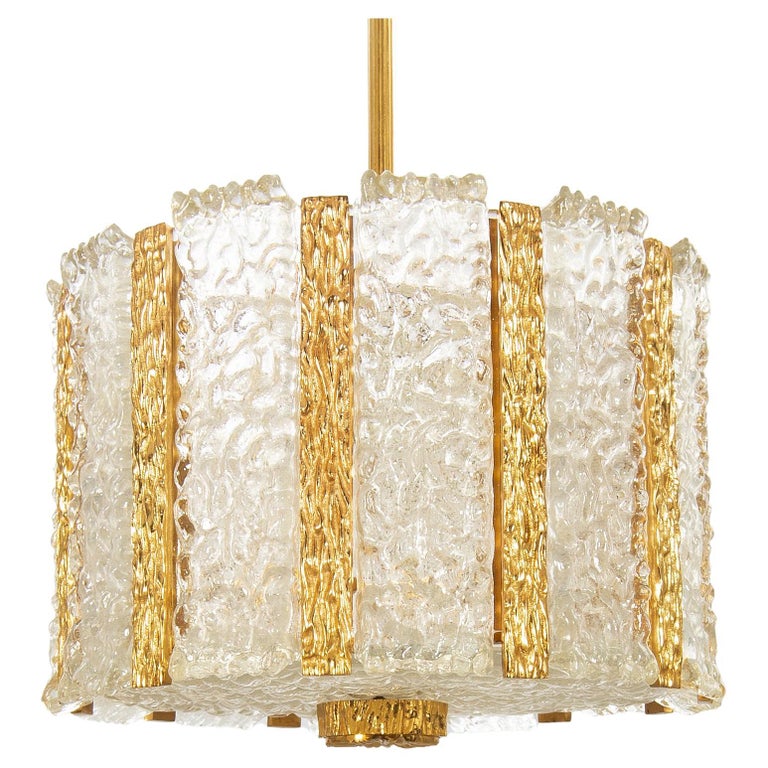 Ceiling Lamp by Carl Fagerlund, Brass and Cast Glass For Sale at 1stDibs