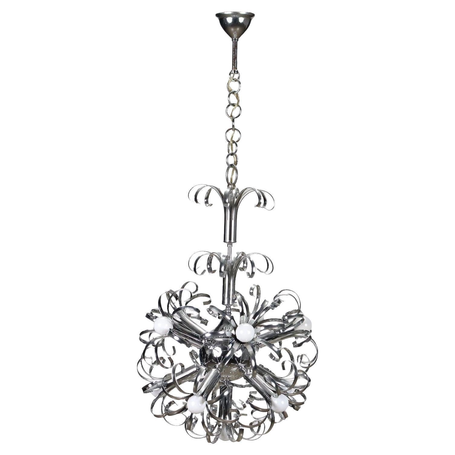 Ceiling Lamp Steel Metal Lacquered Italian Design, 1970 For Sale at 1stDibs