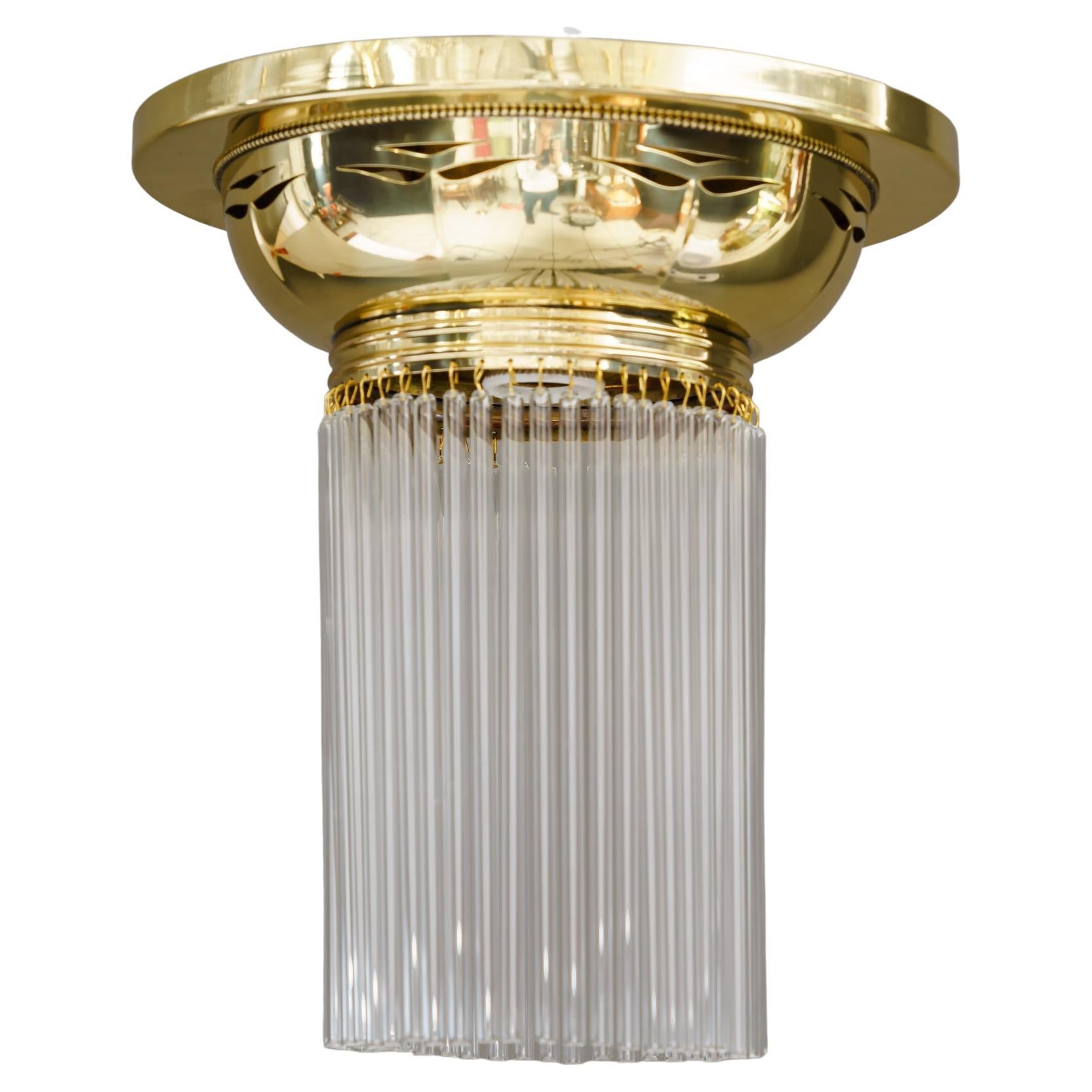 1920s Ceiling Flush Light with Original Polychrome Finish at 1stDibs