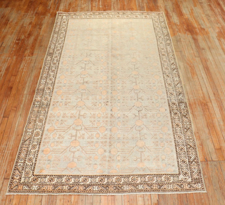 Celadon Antique Khotan Rug For Sale at 1stDibs