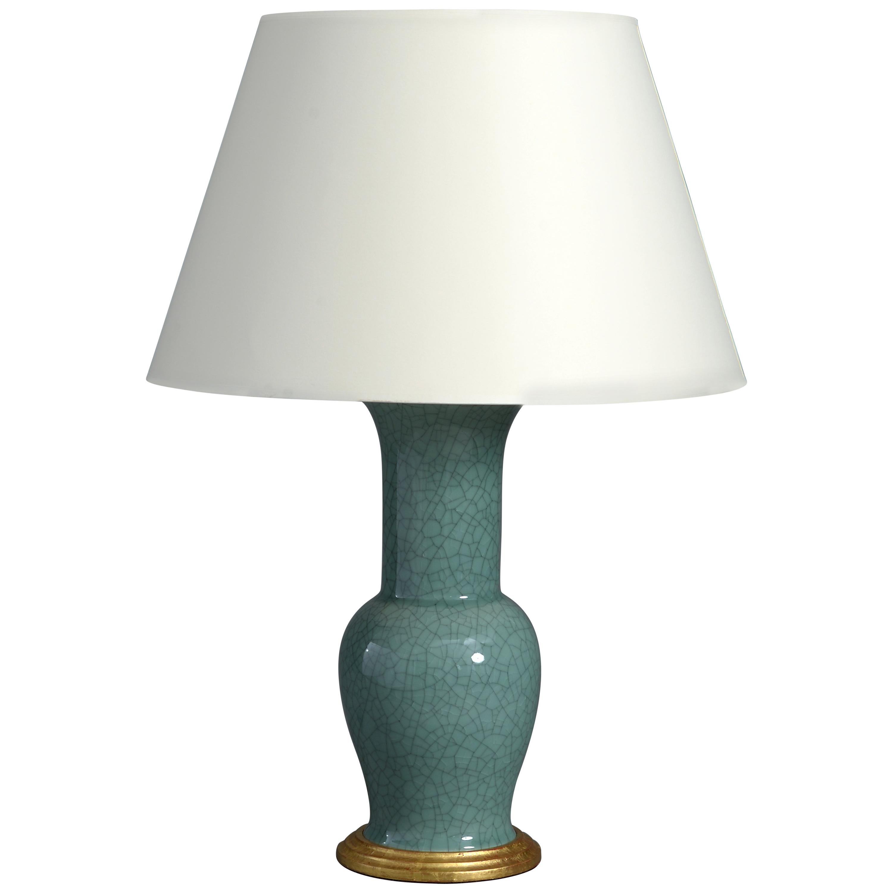 Celadon Porcelain Lamp Base at 1stDibs