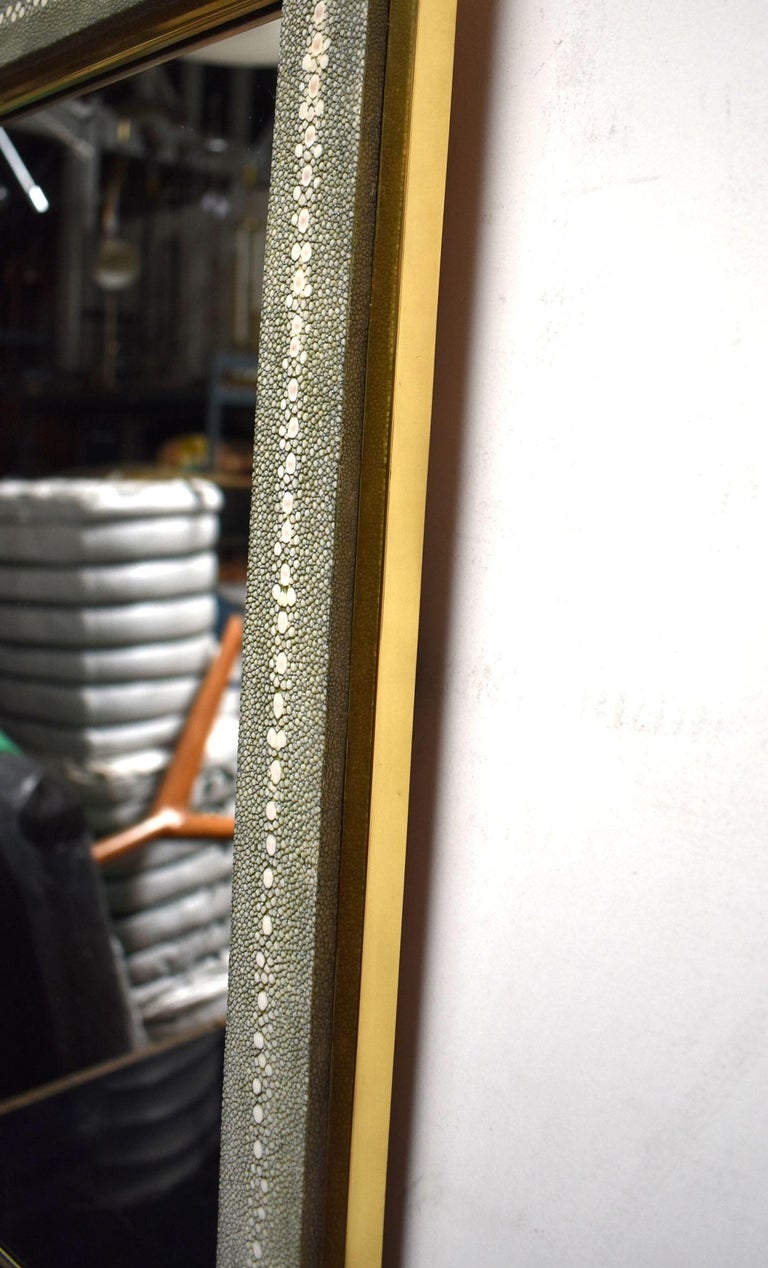 Celadon Shagreen Mirror For Sale at 1stDibs