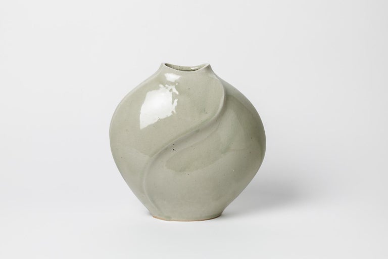 Celadon Xxth Century Abstract Porcelain Ceramic Vase by Askett French ...