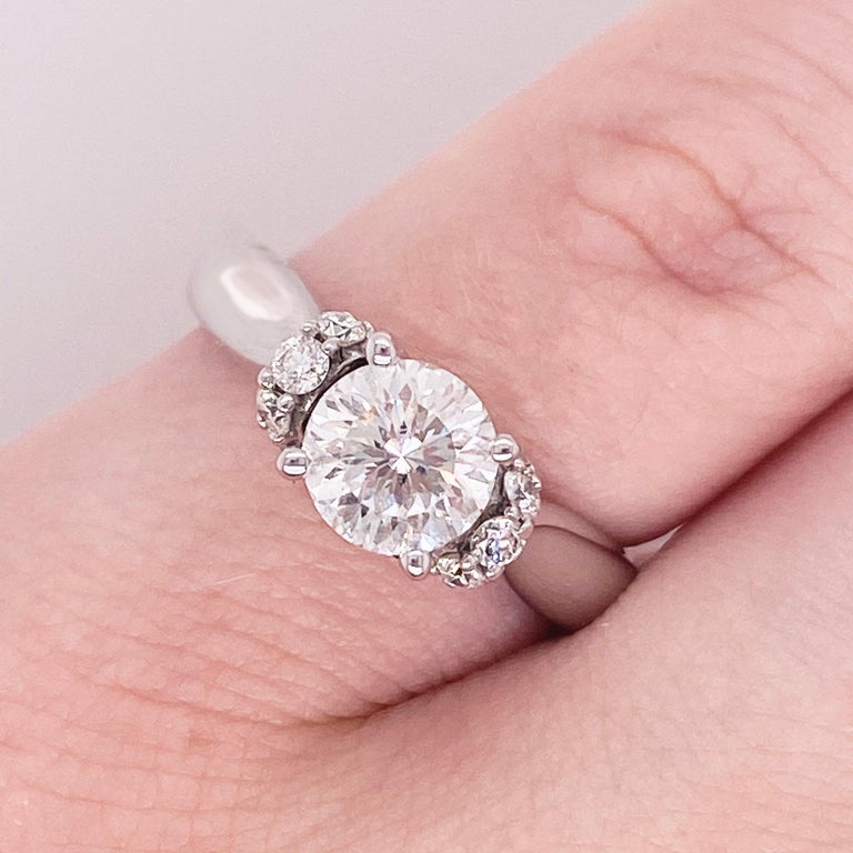 Celebration Diamond Ring, Cathedral Engagement Ring, 14 Karat Gold, .88 ...