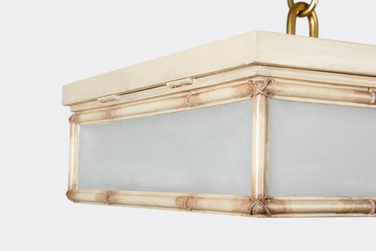 Celeste Bamboo Flush Mount, by David Duncan, Hand Painted, Gold Faux ...