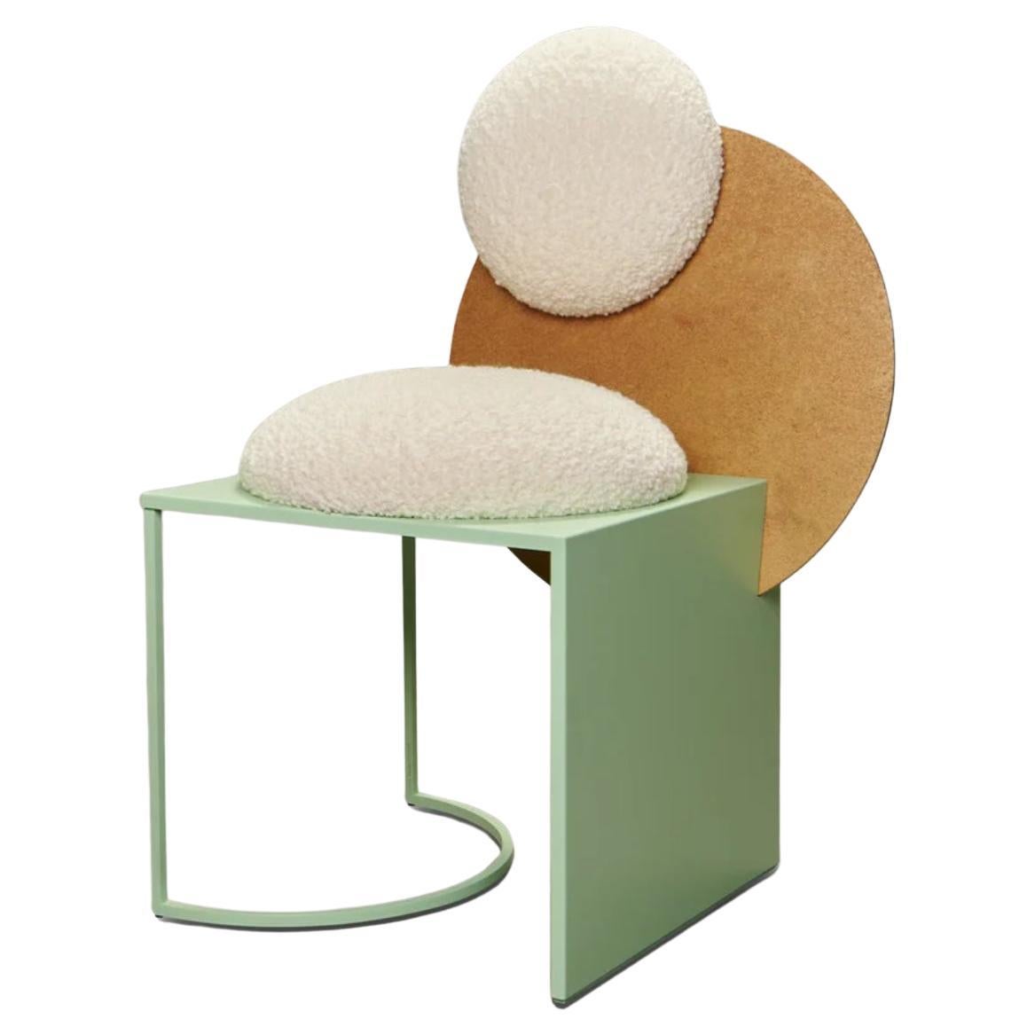 Solar Chair, Cream Boucle Wool Fabric and Brushed Brass Frame, by Lara ...
