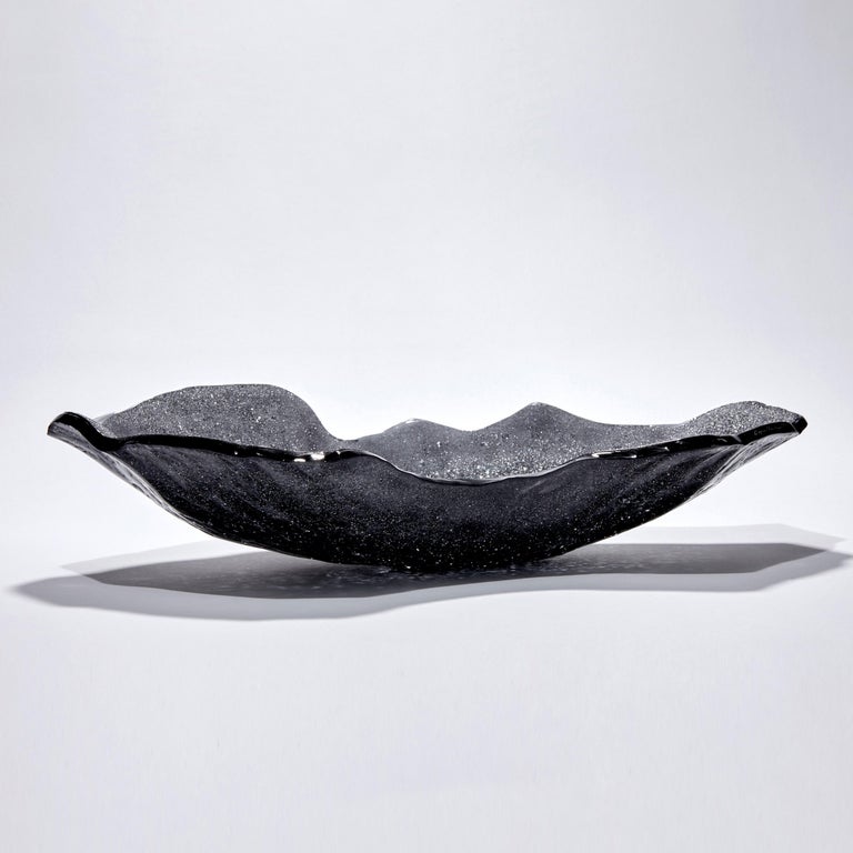 Celestine V, black and Grey Sparkly Glass Sculptural Centrepiece by ...
