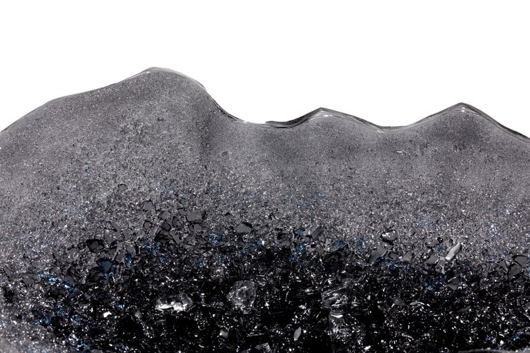 Celestine V, black and Grey Sparkly Glass Sculptural Centrepiece by ...