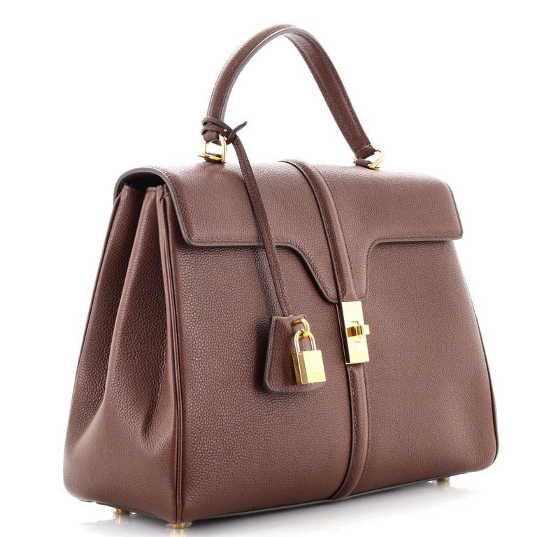 Celine 16 Top Handle Bag Grained Calfskin Medium at 1stDibs