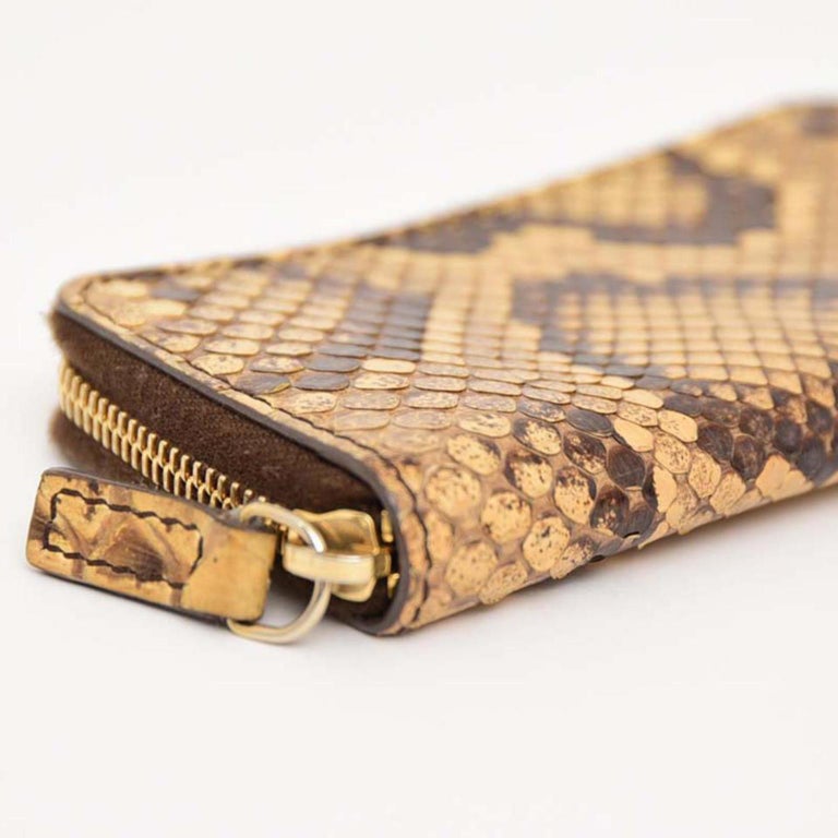 Céline Around Wallet 226389 Python Clutch For Sale at 1stDibs