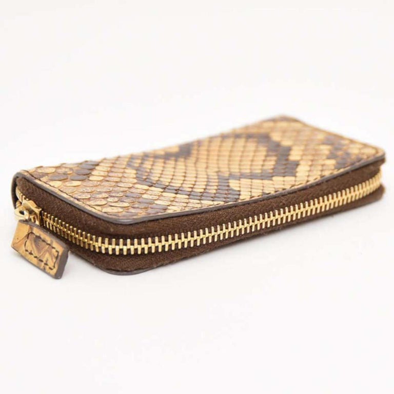 Céline Around Wallet 226389 Python Clutch For Sale at 1stDibs