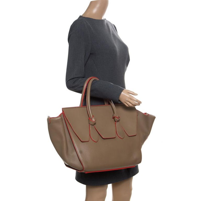 Celine Beige Leather Medium Tie Tote For Sale at 1stDibs