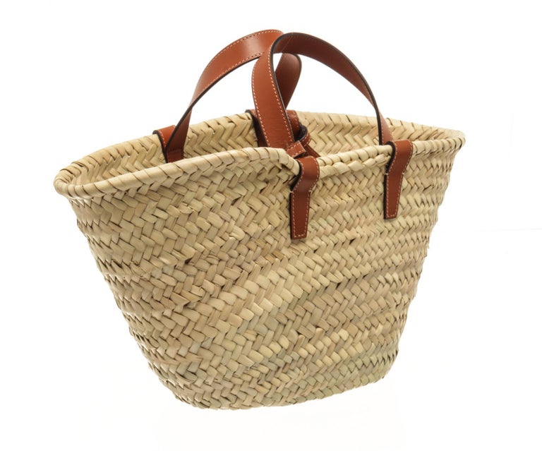 Celine Beige Wicker Classic Basket Teen Triomphe Tote Bag For Sale at ...