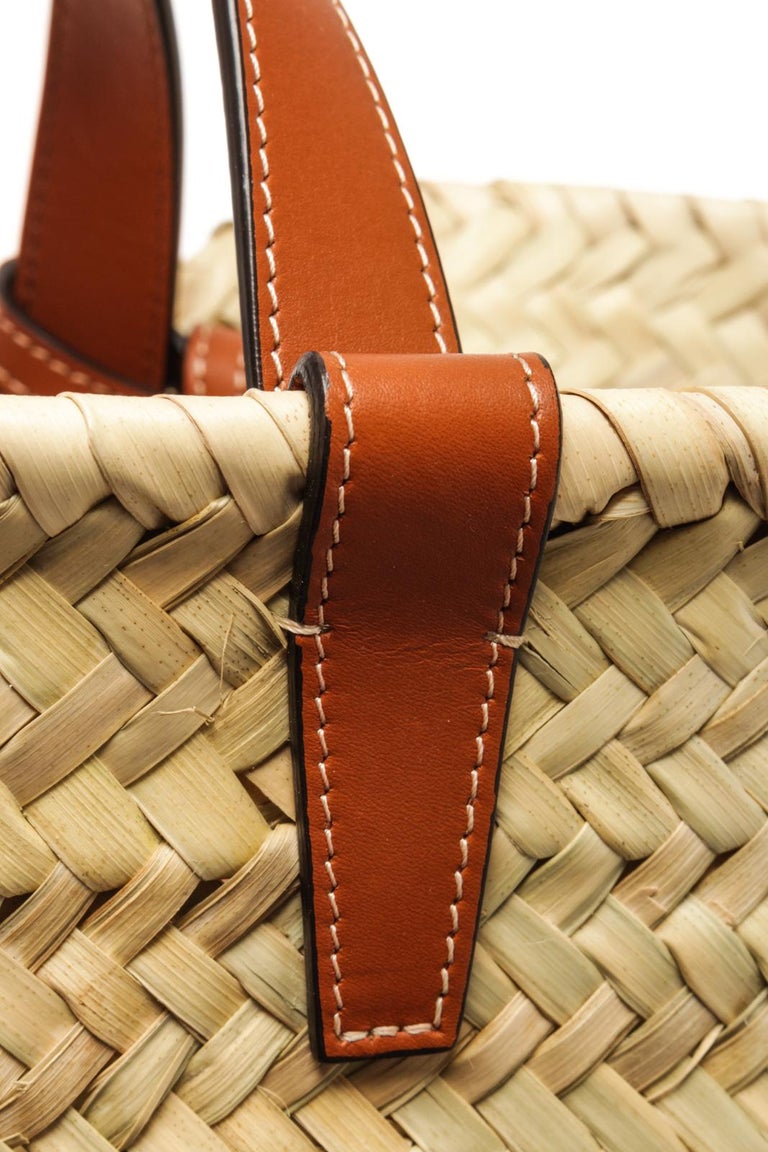 Celine Beige Wicker Classic Basket Teen Triomphe Tote Bag For Sale at ...