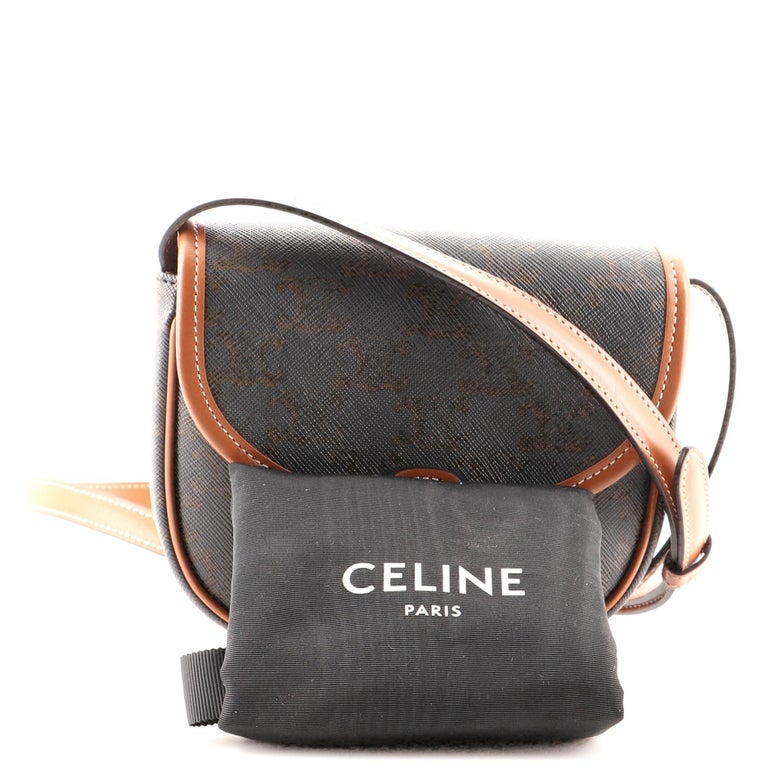 Celine Besace Flap Bag Triomphe Coated Canvas Mini at 1stDibs | besace ...