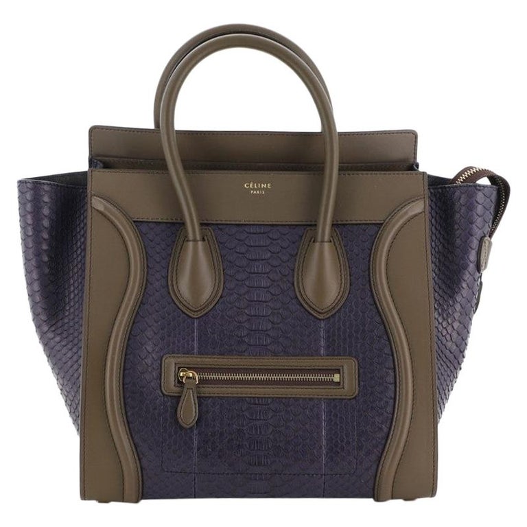 Celine Bicolor Luggage Bag Python and Leather Mini at 1stDibs