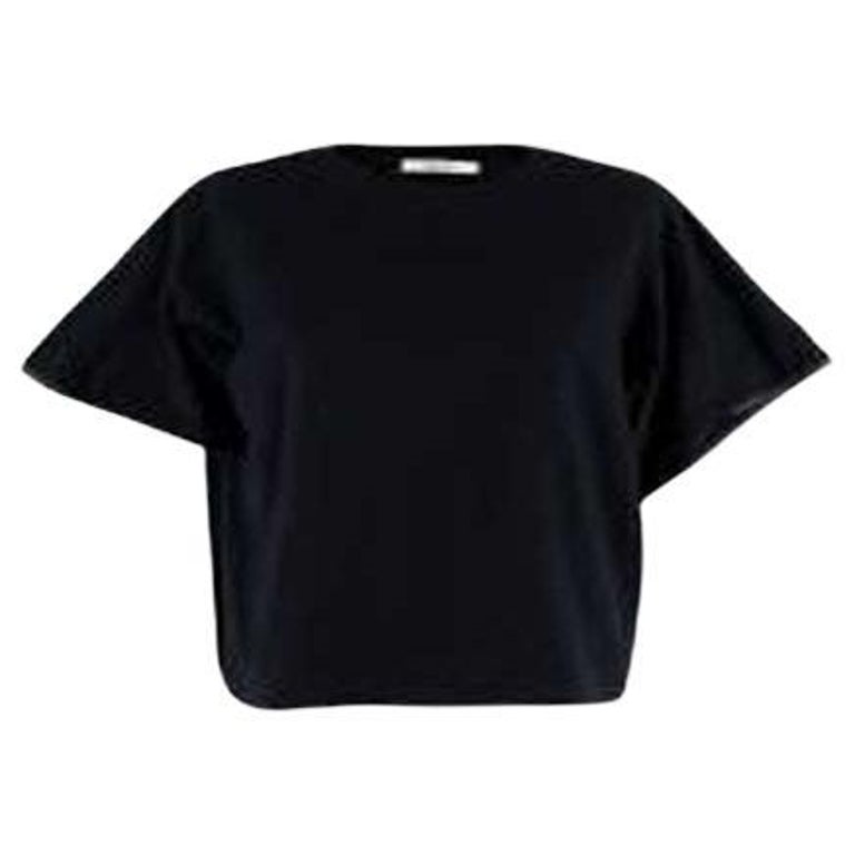 Celine black cotton cape-back T-shirt For Sale at 1stDibs