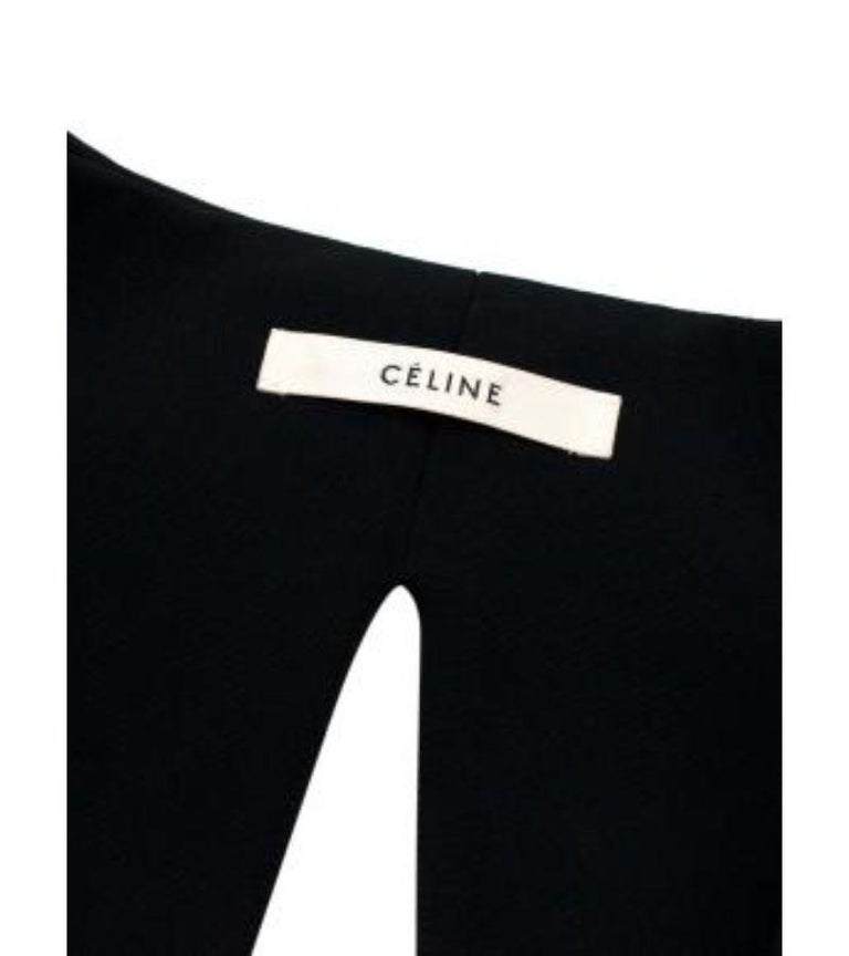 Celine Black Crepe Pleated Wrap Midi Dress For Sale at 1stDibs