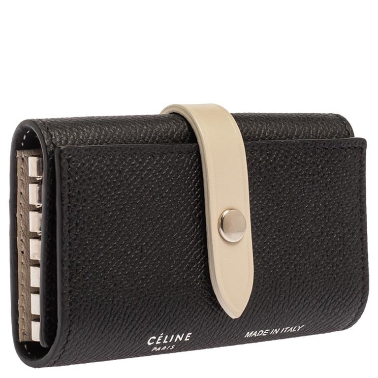Celine Black/Ivory Grained Leather Strap Key Case at 1stDibs | celine ...