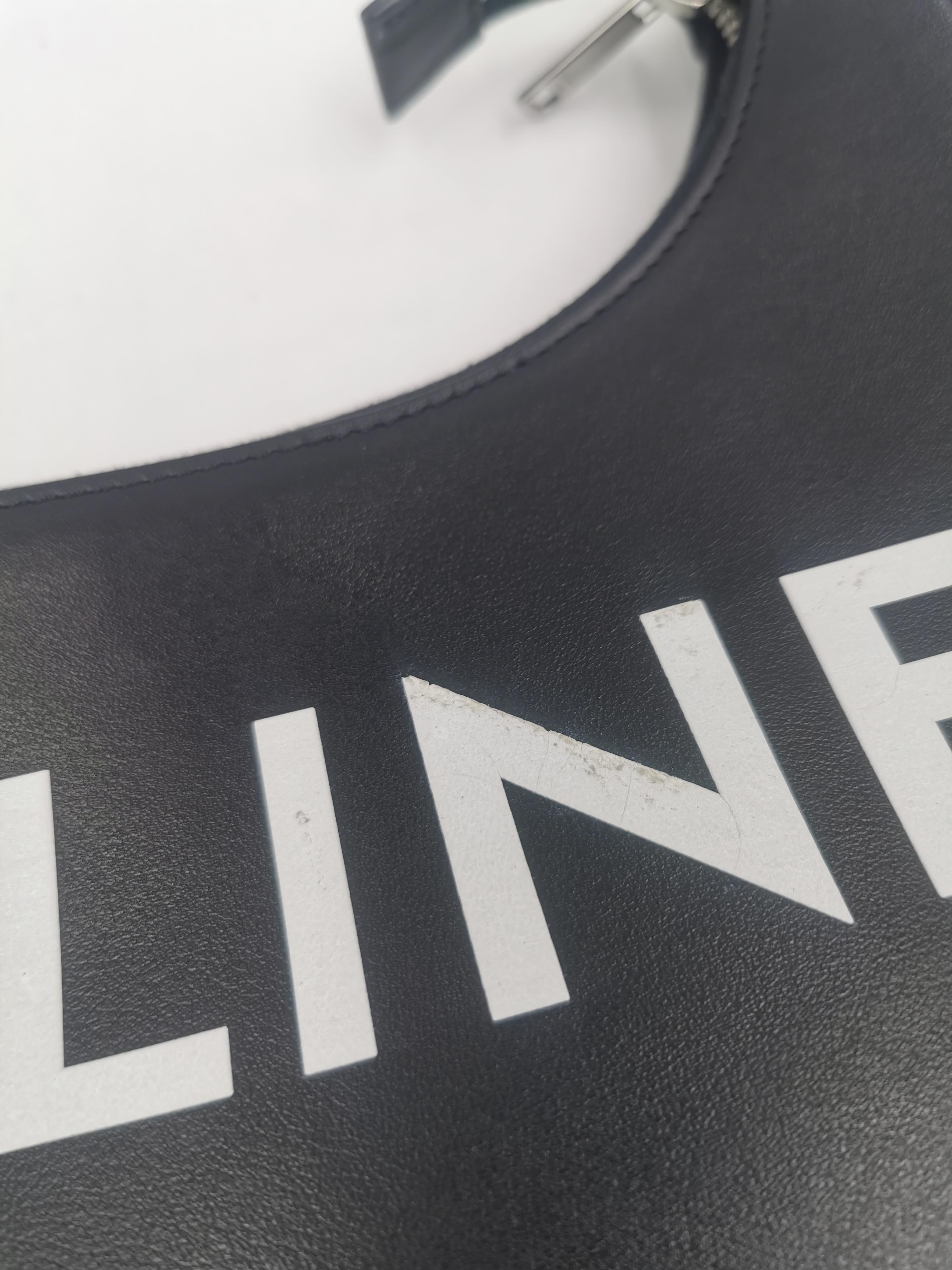 Celine Black Leather Ava with White Logo Alphabet Shoulder Bag For Sale ...