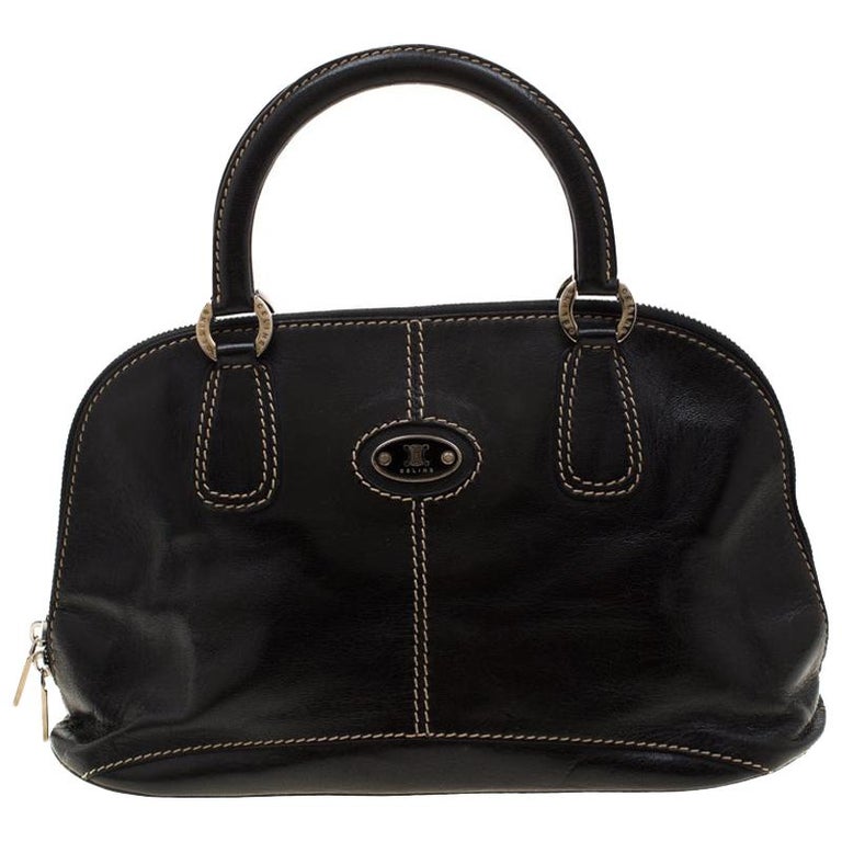 Celine Black Leather Bowler Bag For Sale at 1stDibs | celine bowler