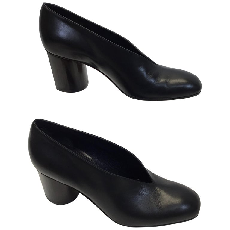Celine Black Leather Pumps For Sale at 1stDibs