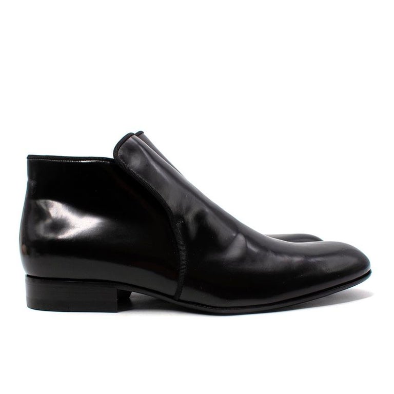 Celine Black Patent Low Chelsea Boots EU 37, US 6.5 For Sale at 1stDibs