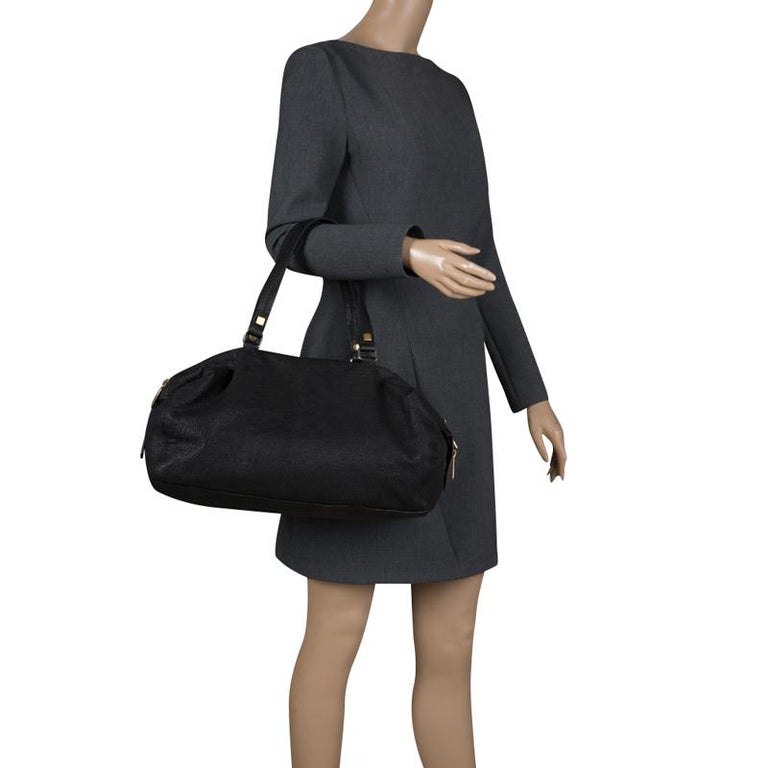 Celine Black Pebbled Leather Triple Zip Satchel at 1stDibs | celine ...