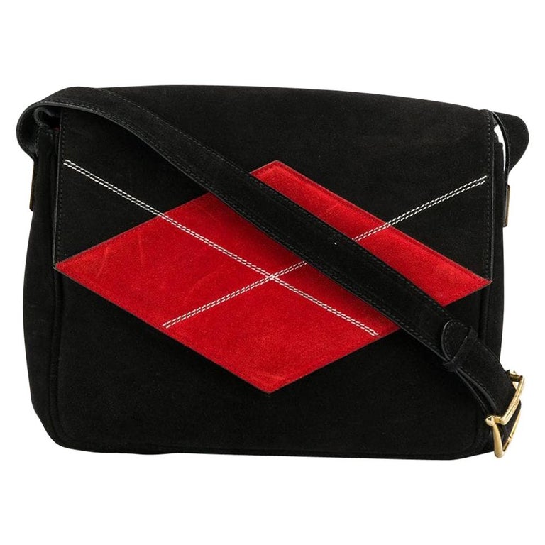 Céline Black Suede Shoulder Bag at 1stDibs