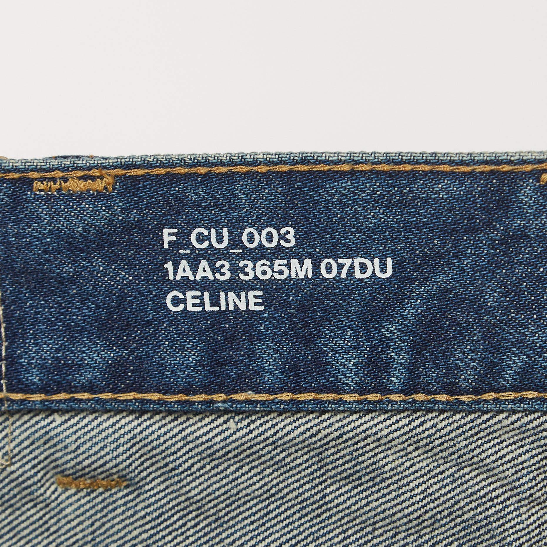 Celine Blue Denim Straight Leg Jeans L Waist 31" For Sale at 1stDibs