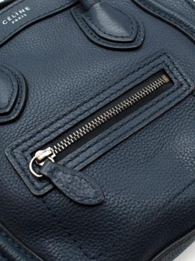 Celine Blue Nano Luggage Tote For Sale at 1stDibs