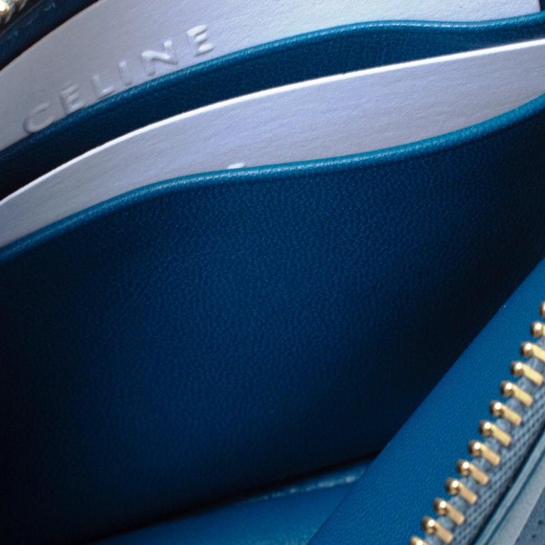 Celine Blue Perforated Leather Solo Coin Purse at 1stDibs | solo handbags