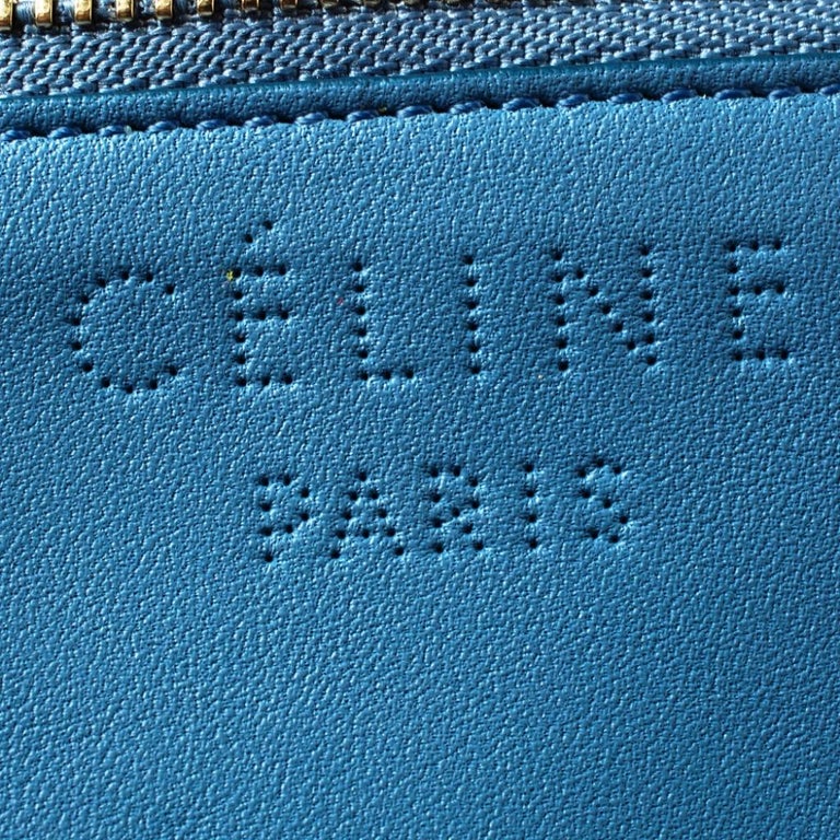 Celine Blue Perforated Leather Solo Coin Purse at 1stDibs | solo handbags