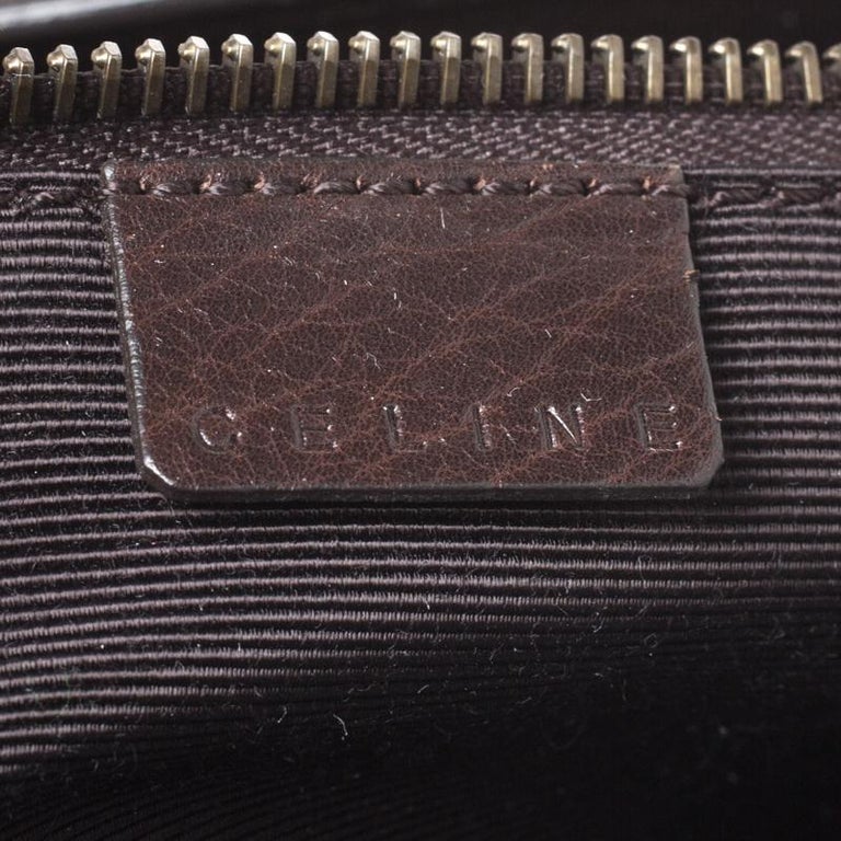 Celine Brown/Beige Leopard Print Calfhair and Leather Satchel at 1stDibs