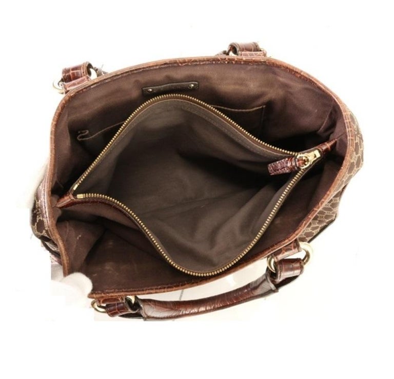 Celine Brown Canvas and Snake Embossed Leather Boogie Bag For Sale at ...