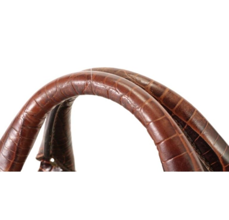 Celine Brown Canvas and Snake Embossed Leather Boogie Bag For Sale at ...