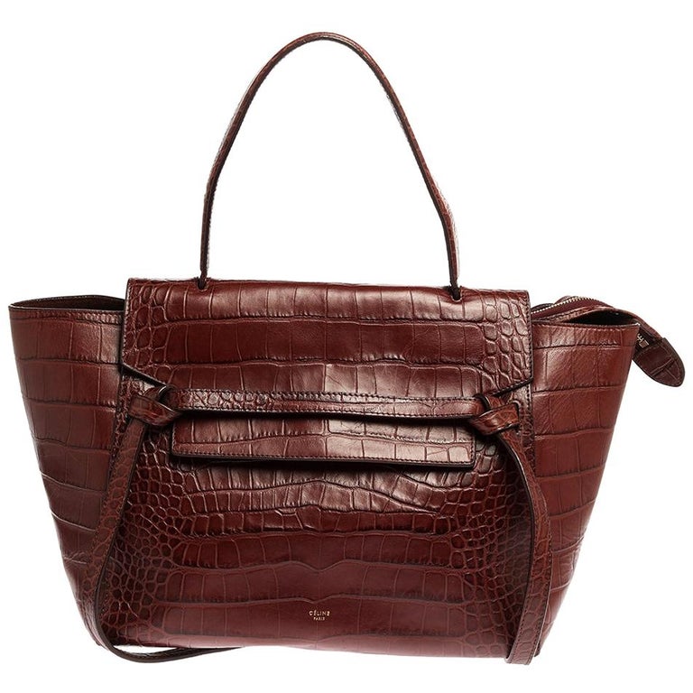 Celine Brown Croc Embossed Leather Mini Belt Bag at 1stDibs | celine ...