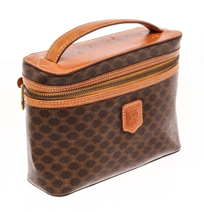 Celine Brown Leather Macadam Vanity Bag at 1stDibs | celine vanity bag ...