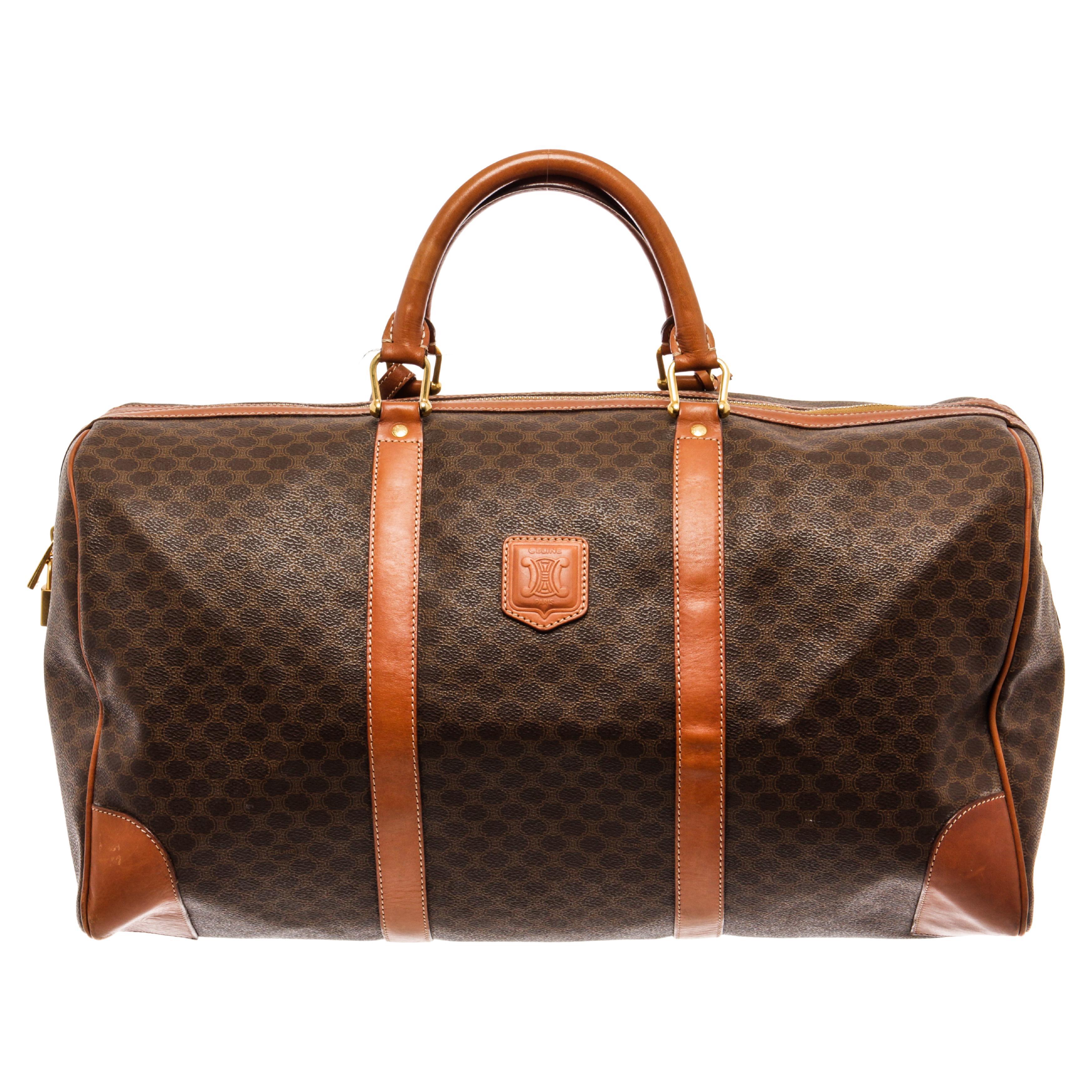 Celine Brown Leather Vintage Boston Bag at 1stDibs