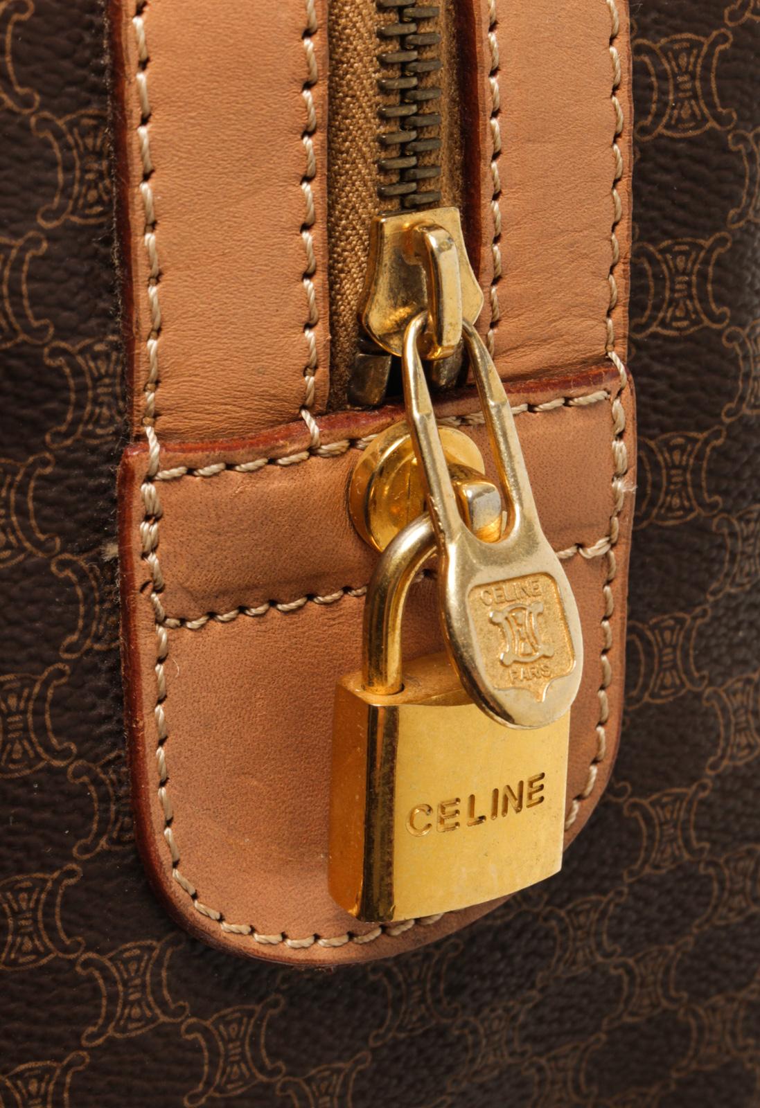 Celine Brown Macadam Canvas Boston Bag at 1stDibs | celine boston bag ...