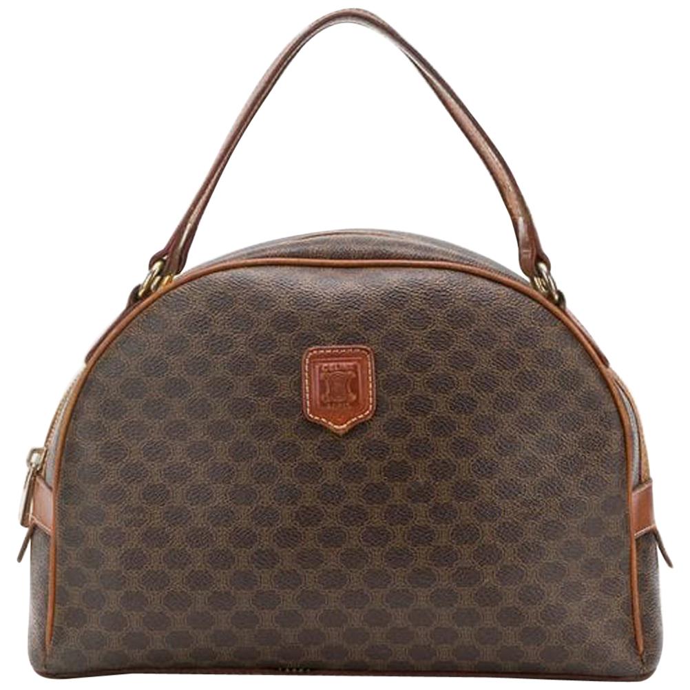 Celine Brown Monogram Logo Hand Bag For Sale at 1stDibs