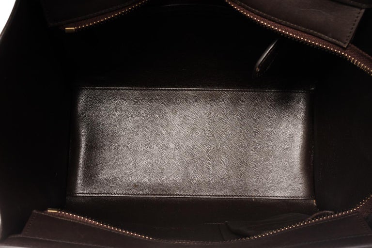 Celine Brown Multicolor Suede Leather Micro Luggage Handbag For Sale at ...