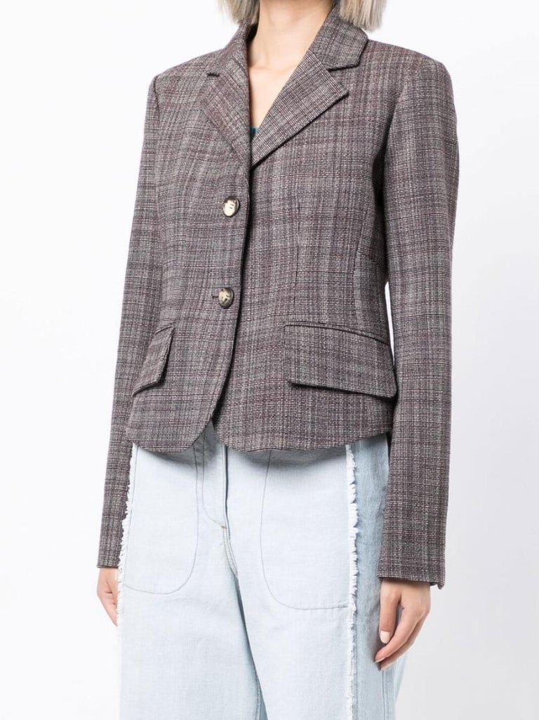 Celine Brown Wool Blazer For Sale at 1stDibs