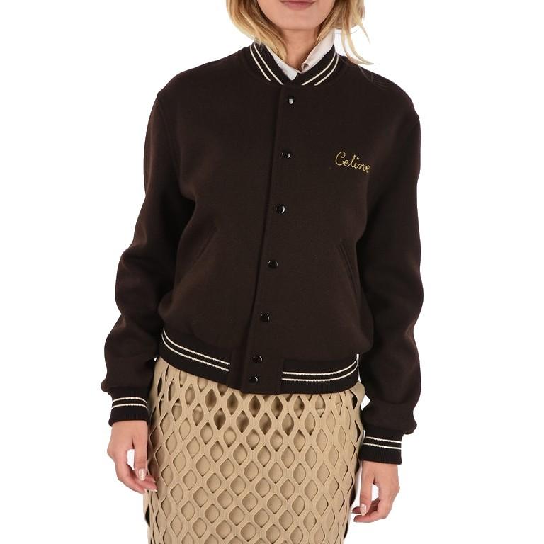 Celine Brown Wool Teddy College Jacket - Size US 0-2 at 1stDibs ...